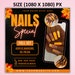 Fall Nails Special Flyer, Fall Nails Special Deal Flyer, Nails Bookings ...