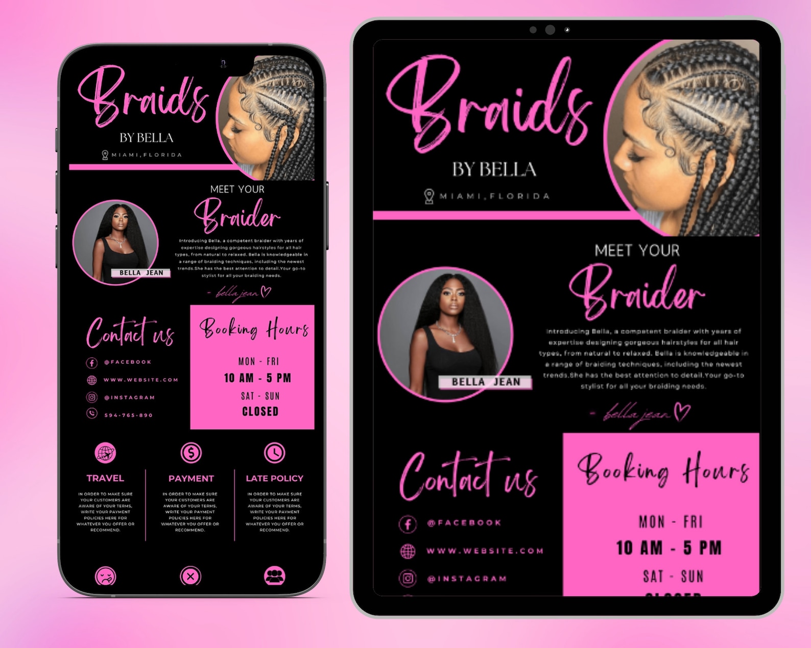 Braids Acuity Scheduling Template, Braids Acuity Site Banners, Minimal ...
