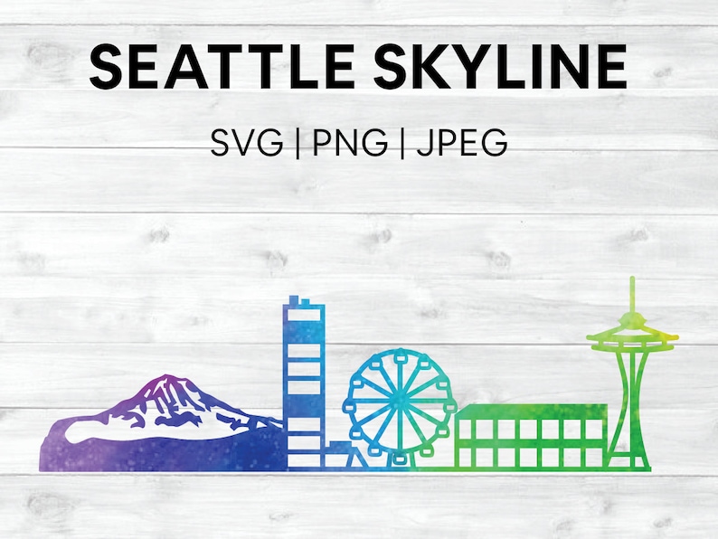 Seattle Skyline Design City Skyline SVG, PNG, JPEG - Etsy