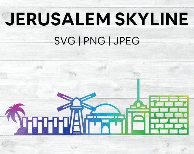 Jerusalem Old City Skyline Svg | Svg | Jerusalem Svg | Printable 8" X ...