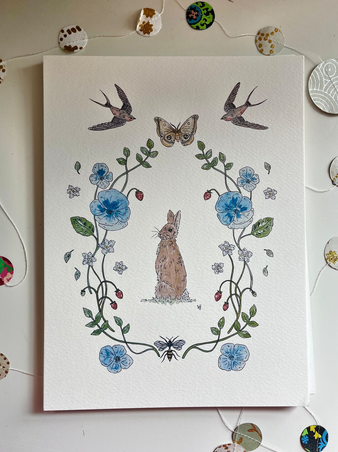 Watercolor Rabbit Fine Art Print - Etsy