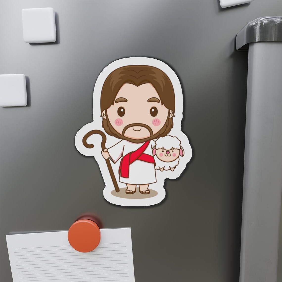 Jesus and Lamb Magnet | Christian Refrigerator Decoration | Jesus ...