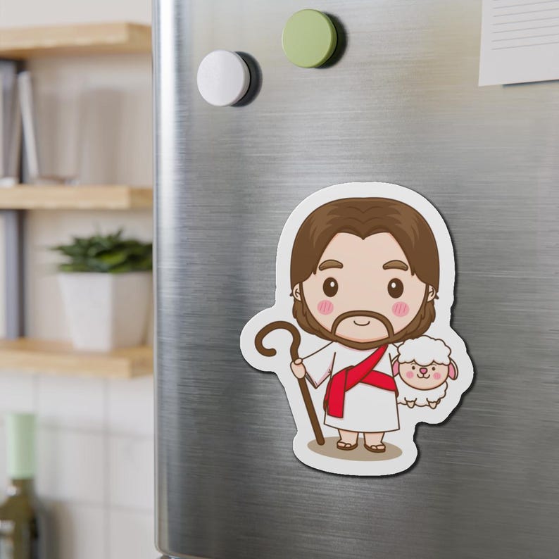 Jesus and Lamb Magnet | Christian Refrigerator Decoration | Jesus ...