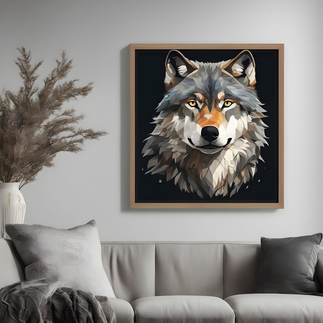 Wolf Wall Art Wolf Wall Decor Wild Wolf Art Majestic - Etsy