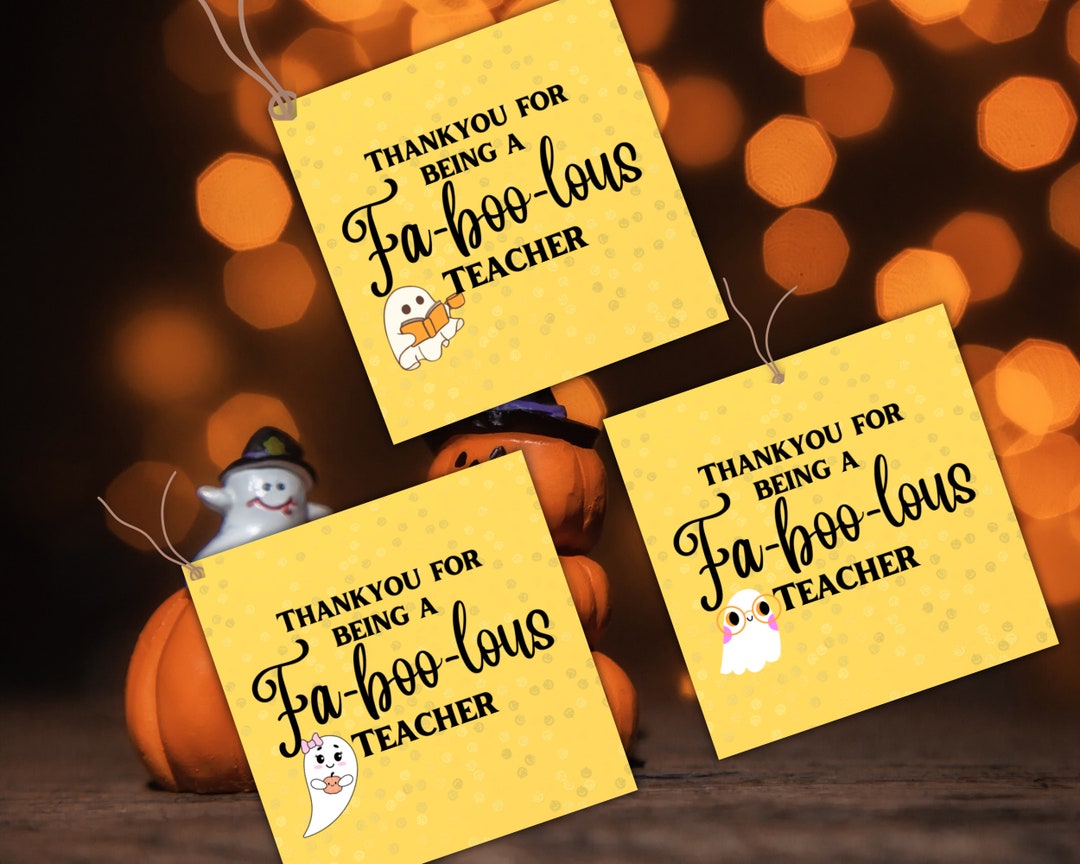 Cute Halloween Thank You Gift Tags for Teachers & Kids Instant - Etsy