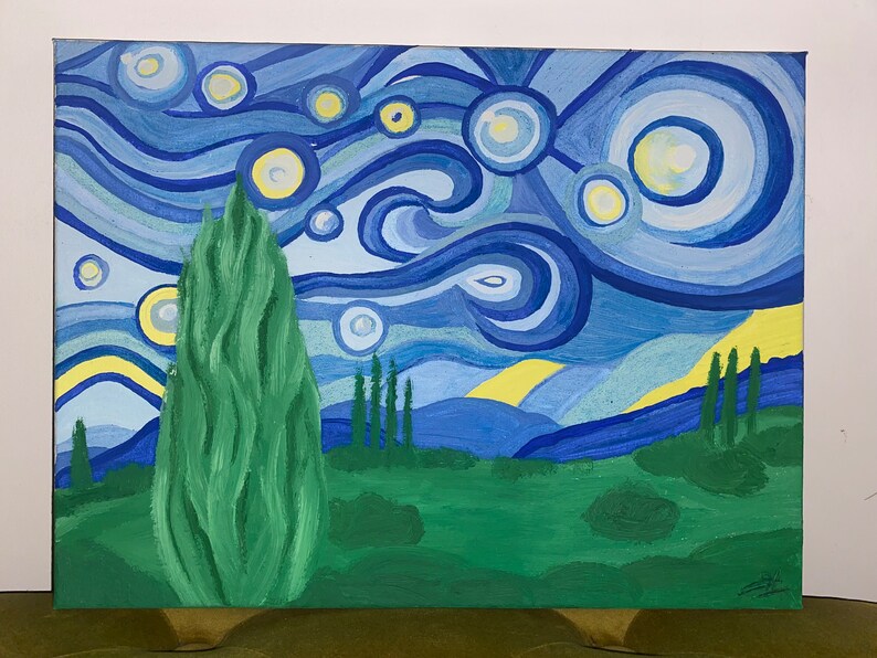 Reproduction Van Gogh the Starry Night Art Abstrait - Etsy