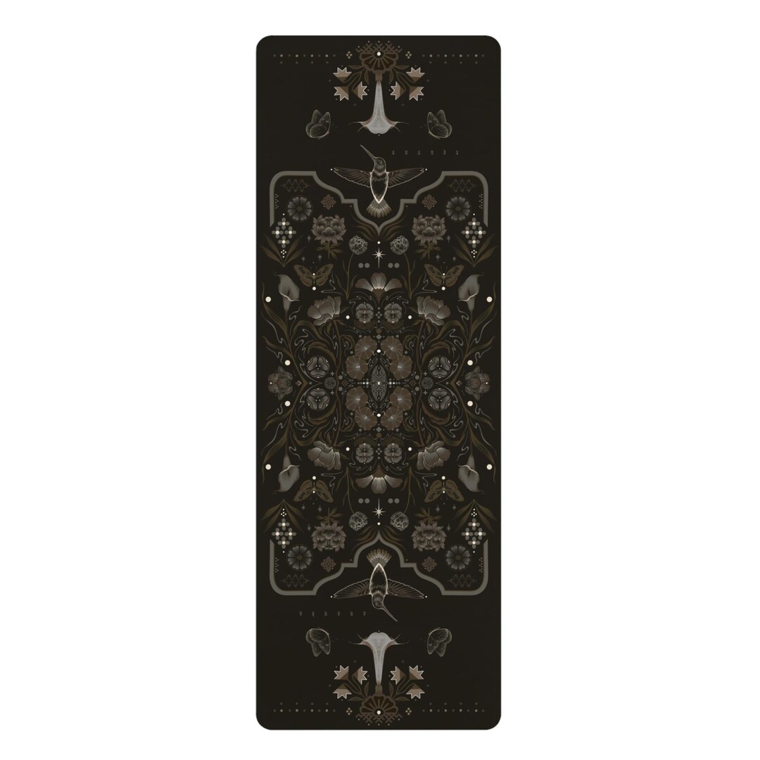 Ananda - Yoga Mat - Hand Drawn Design - Suede Top - Hot Yoga - Bliss - Etsy