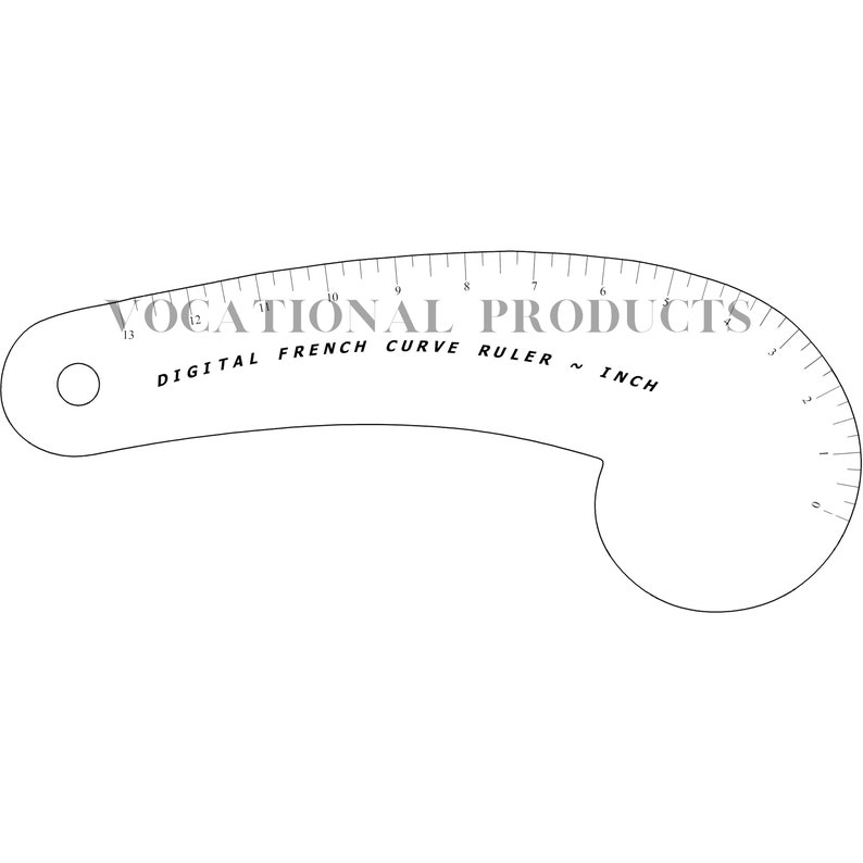 Digital French Curve Rulers; 16”, 19”, 13"/34cm and Hip Curve Rulers ...