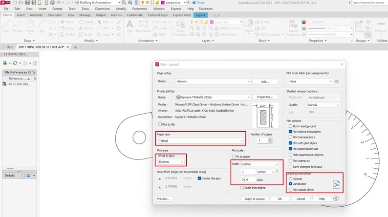 Digital French Curve Rulers; 16”, 19”, 13"/34cm and Hip Curve Rulers ...