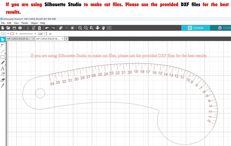 Digital French Curve Rulers; 16”, 19”, 13"/34cm and Hip Curve Rulers ...