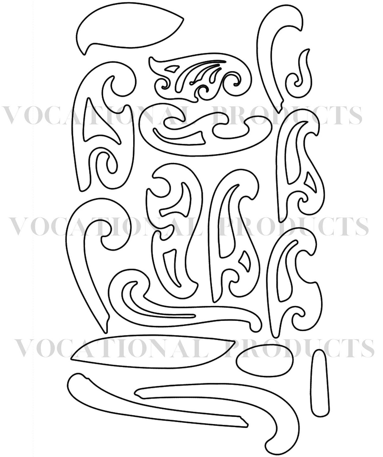 French Curves: Digital Precision Files in JPG, SVG, Png, & DXF ...