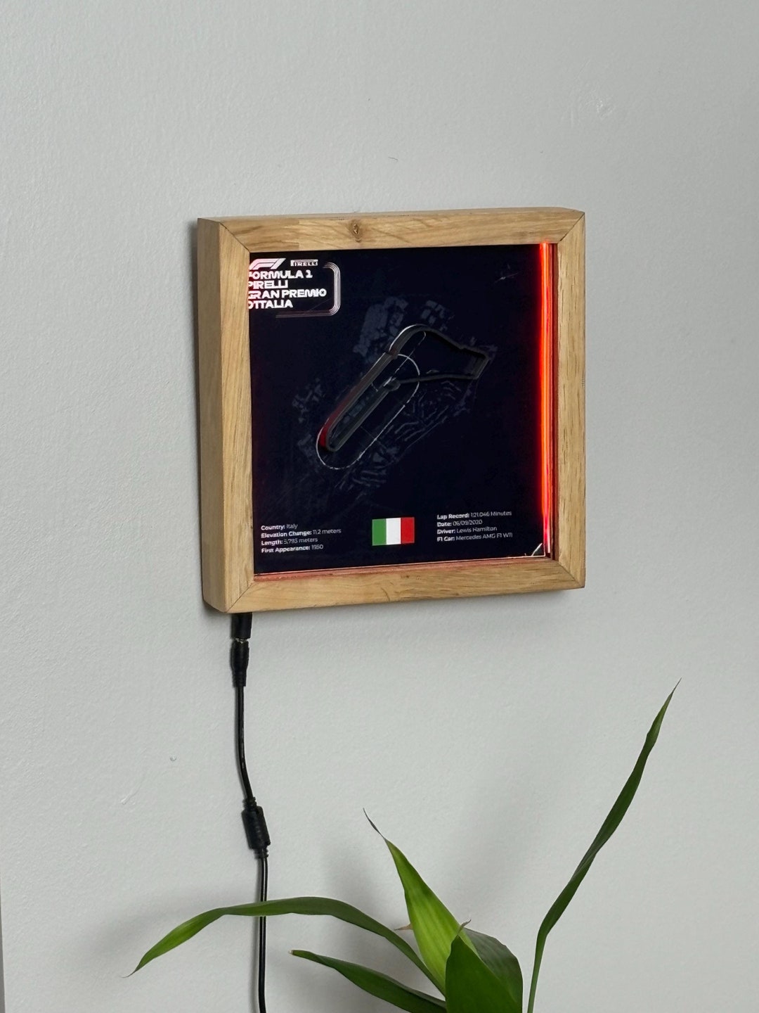 Unique Formula 1 Neon Sign With Wooden Frame, Monza Track Neon Wall ...