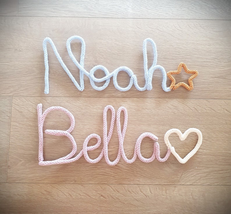 Wool Lettering Name Plate Door Sign Personalized Knitted - Etsy