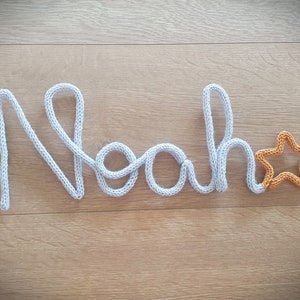 Wool Lettering Name Plate Door Sign Personalized Knitted - Etsy