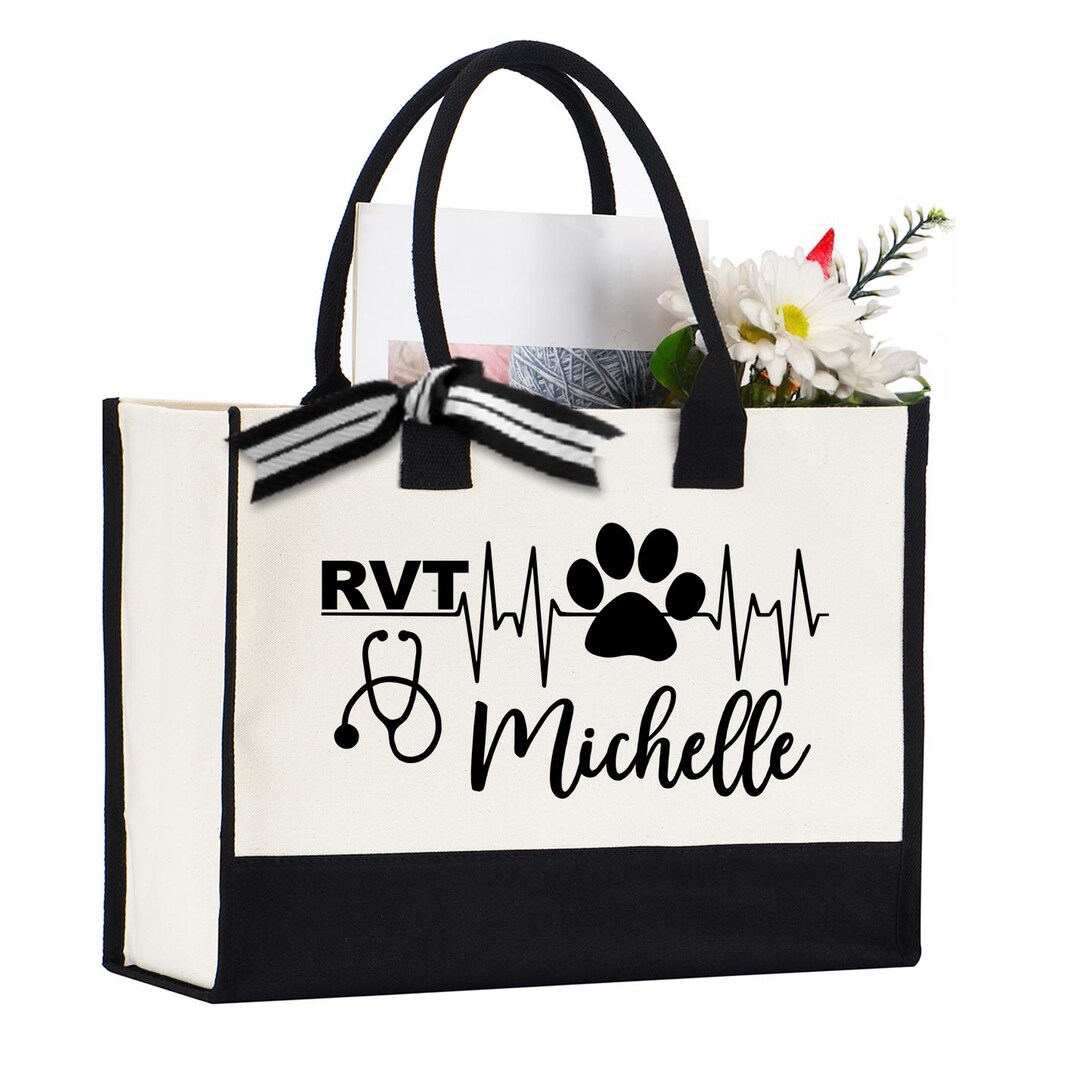 Custom RVT Tote Bag, Vet Tech Gift, Registered Veterinary Technician ...