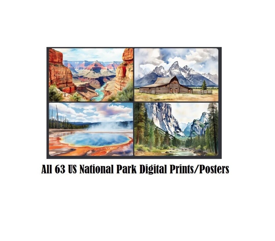 US National Parks Digital Posters, Digital Prints, National Park ...