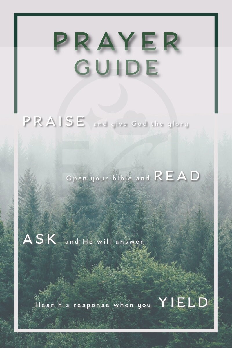 Printable Prayer Guide | Praise • Read • Ask • Yield | Printable PDF | Guided Prayer | Letter ...