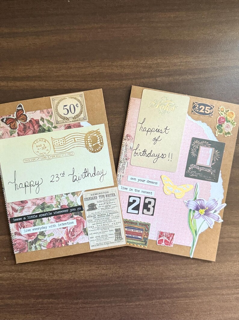 Vintage Scrapbook Greeting Cards - Etsy