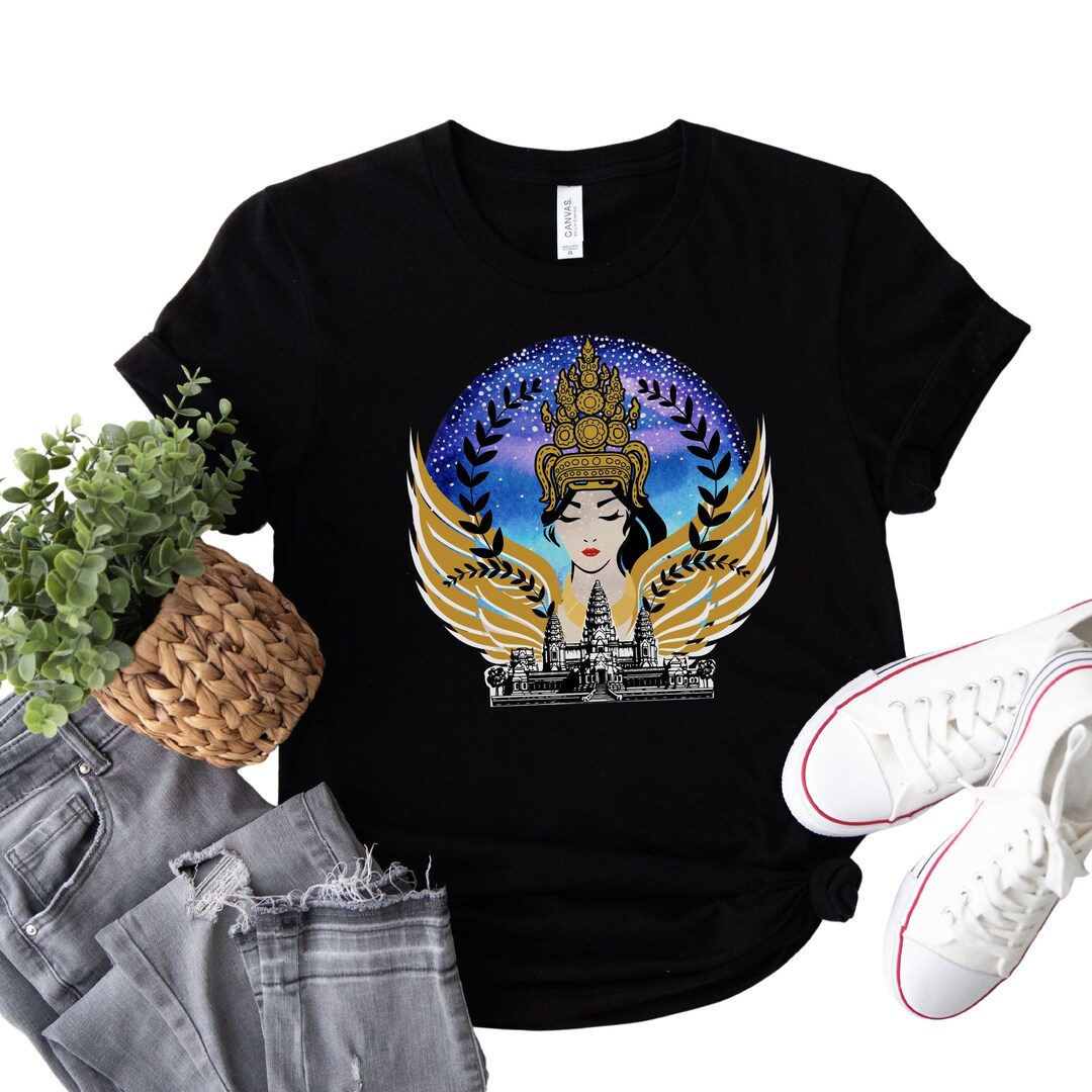 Asian Apsara Angel Cambodian Angkor Wat Cute T Shirt Night Sky Khmer ...