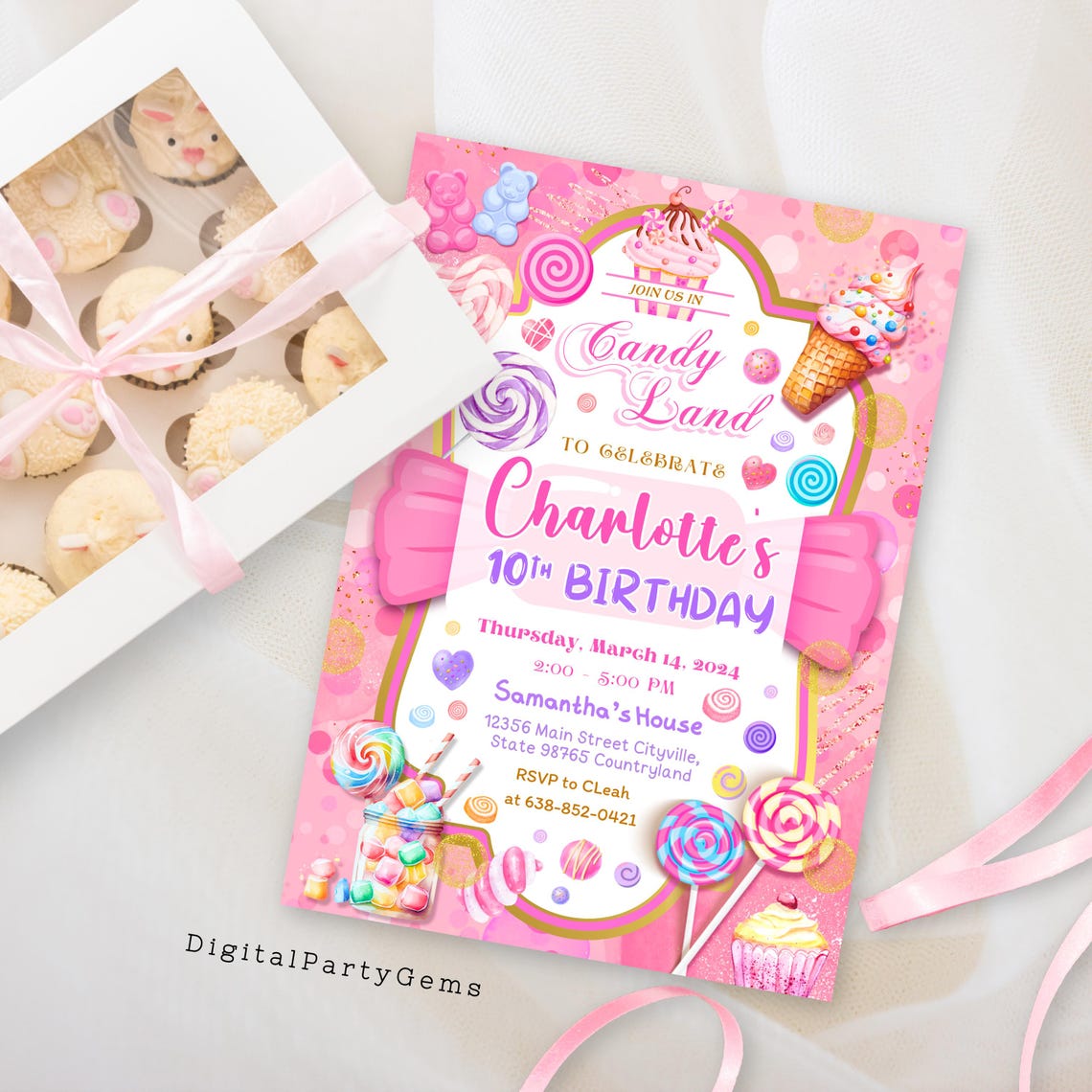 Candy Land Invitation Candy Shop Theme Party Invite Editable Sweet ...