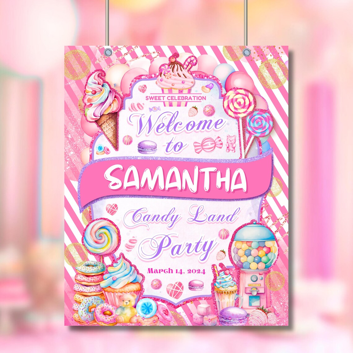Sweets Candy Welcome Sign Board Birthday Sweets Candies Shop Theme ...