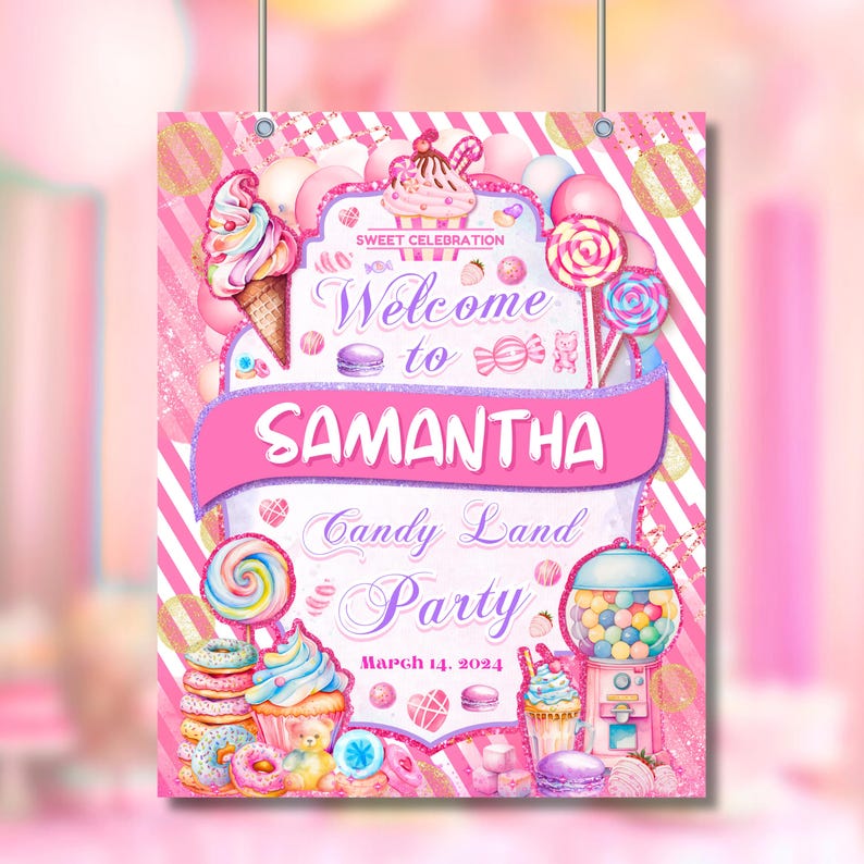 Sweets Candy Welcome Sign Board Birthday Sweets Candies Shop Theme ...