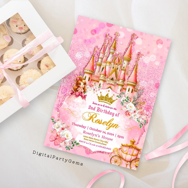 Royal Princess Birthday Invitation Royal Castle Party Invite Editable ...