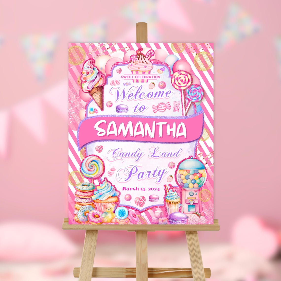 Candy Land Welcome Signage Sweet Candies Shop Welcome Poster Party ...