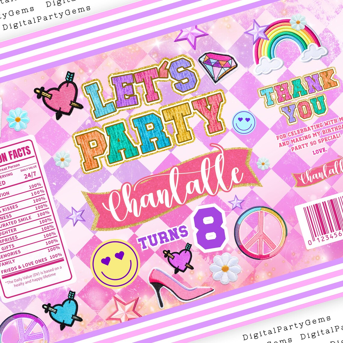 Patch Letter Chip Bag Label Preppy Patch Letter Theme Party Chip Bag ...