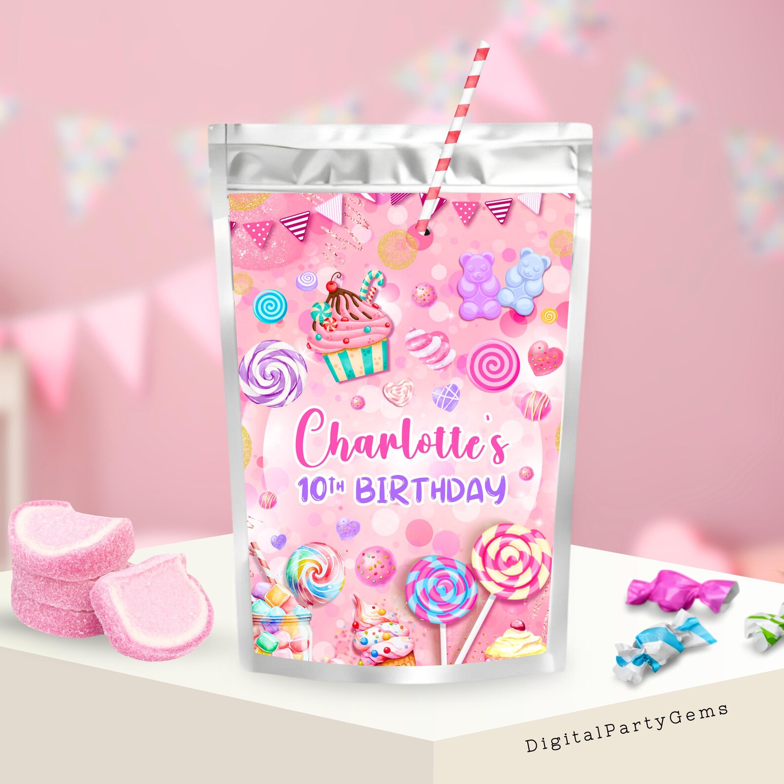 Candy Land Party Bundle Candy Land Welcome Signage Party Favor Label ...