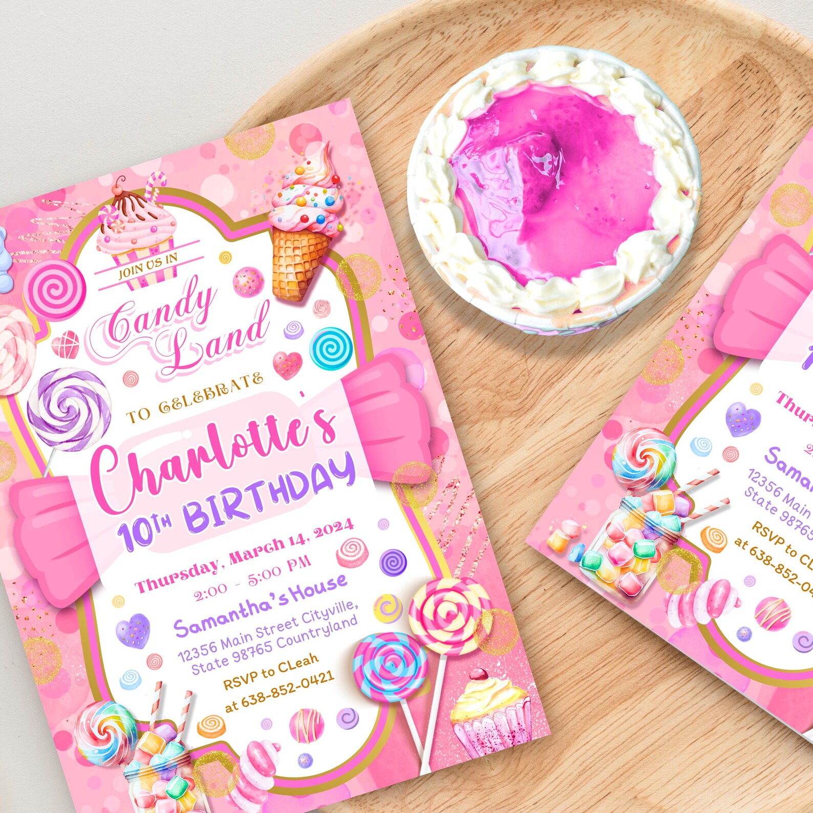 Candy Land Invitation Candy Shop Theme Party Invite Editable Sweet ...