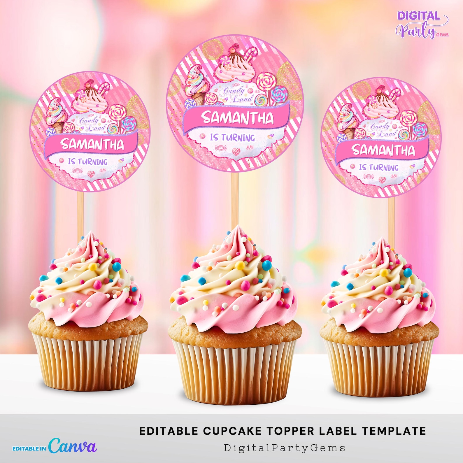 Sweets Candy Birthday Party Bundle Template Sweets Party Favor Labels ...