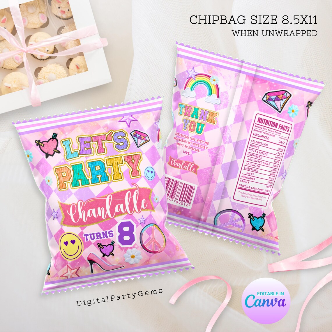 Patch Letter Chip Bag Label Preppy Patch Letter Theme Party Chip Bag ...