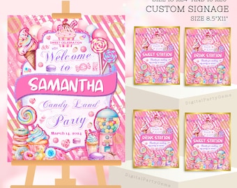 Candy Land Welcome Signage With Custom Sign Candy Shop Theme Editable ...