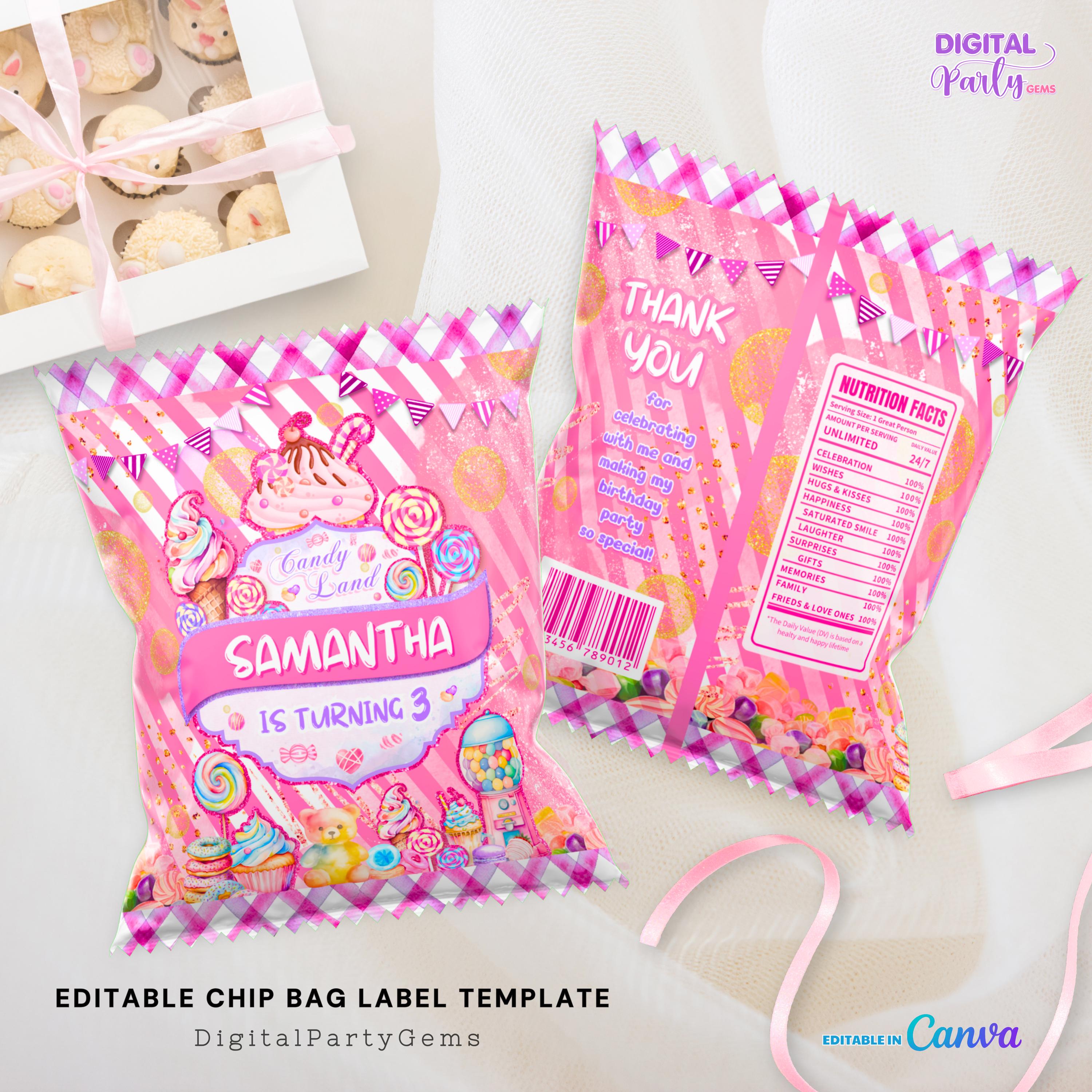 Sweets Candy Birthday Party Bundle Template Sweets Party Favor Labels ...