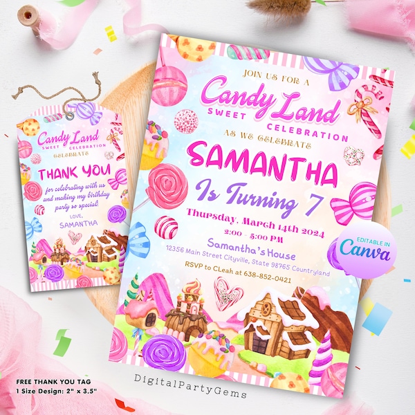 Candyland Invitation - Etsy