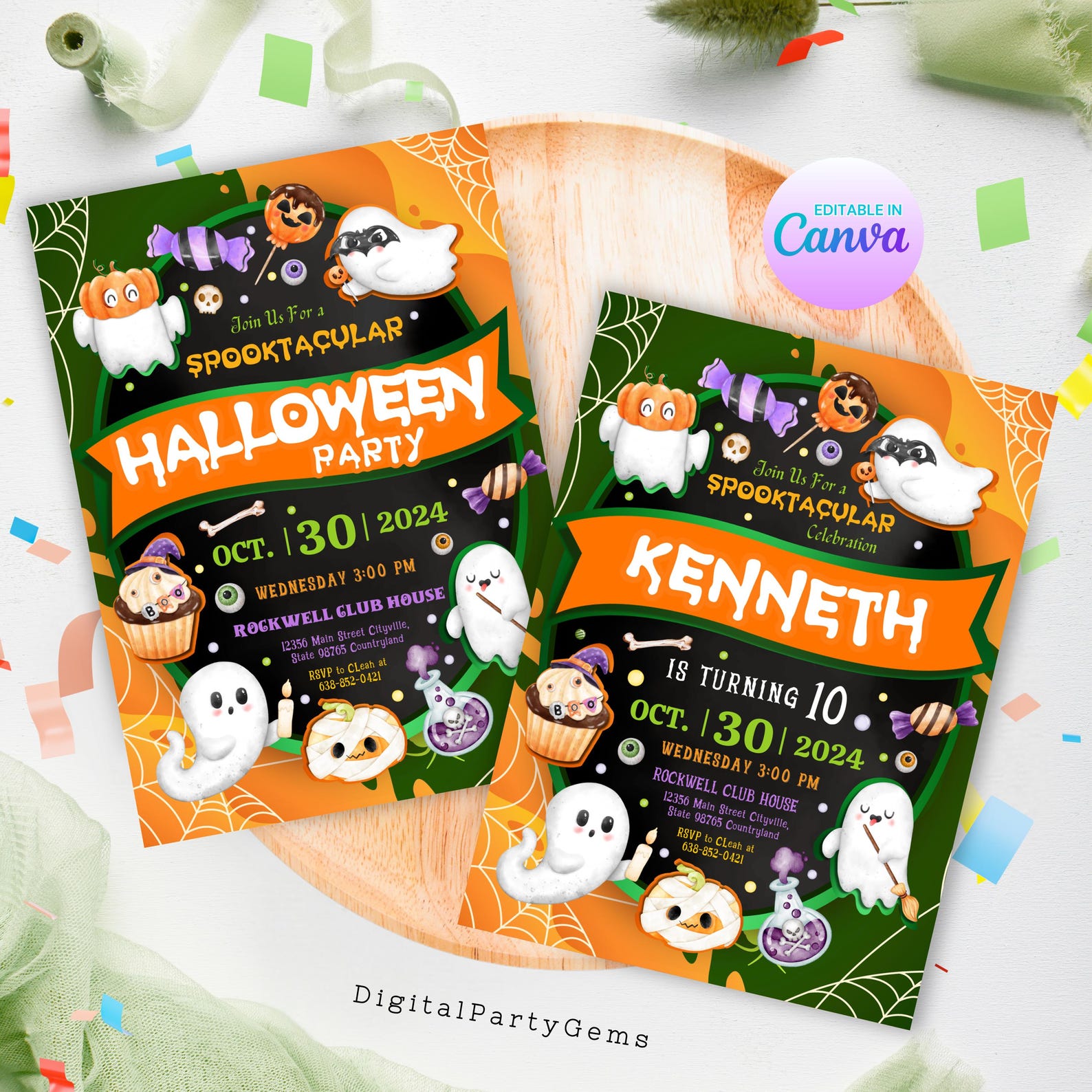Halloween Party Invitation Spooky Invite Editable Template Invitation ...