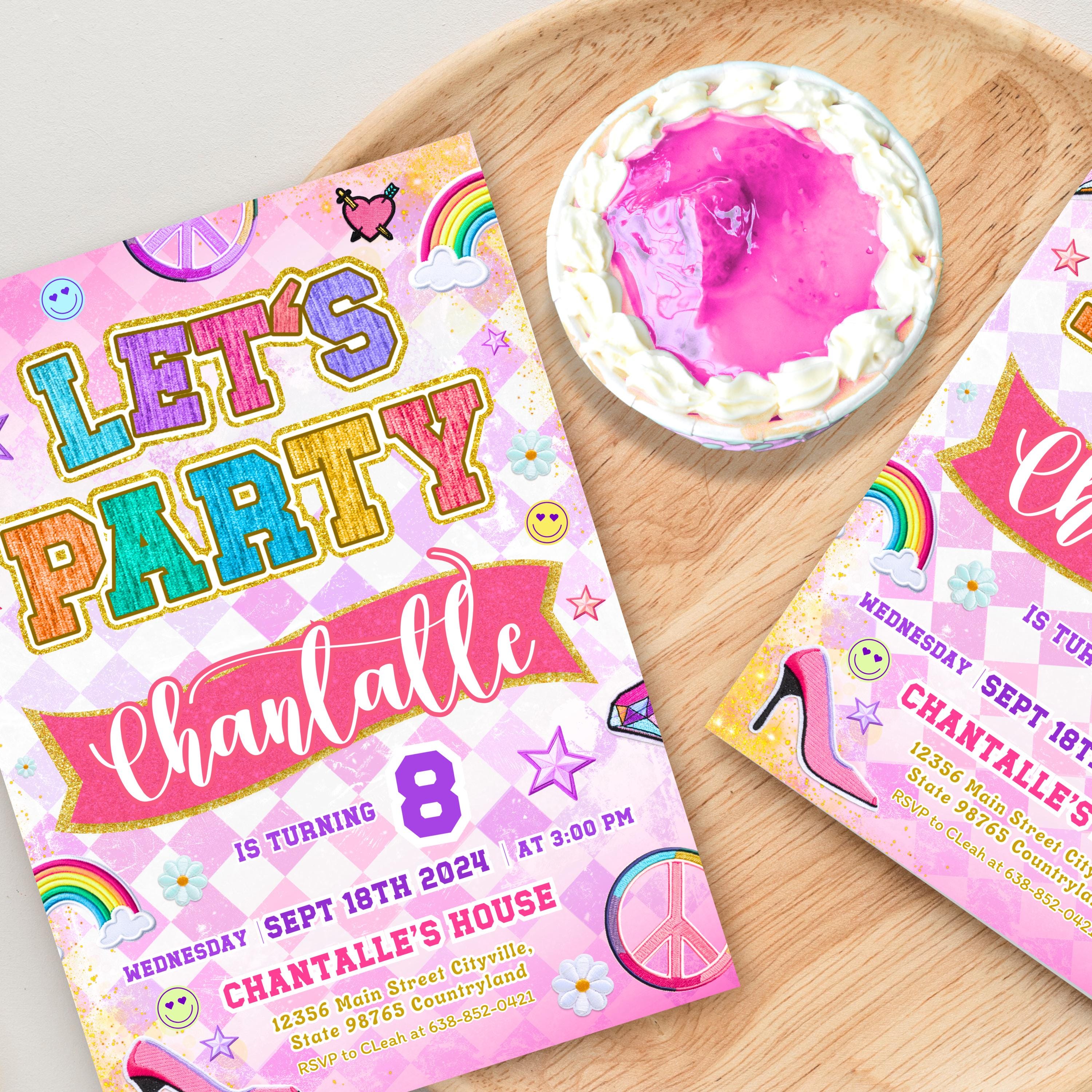 Patch Letter Invitation Preppy Patch Theme Party Invite Editable ...