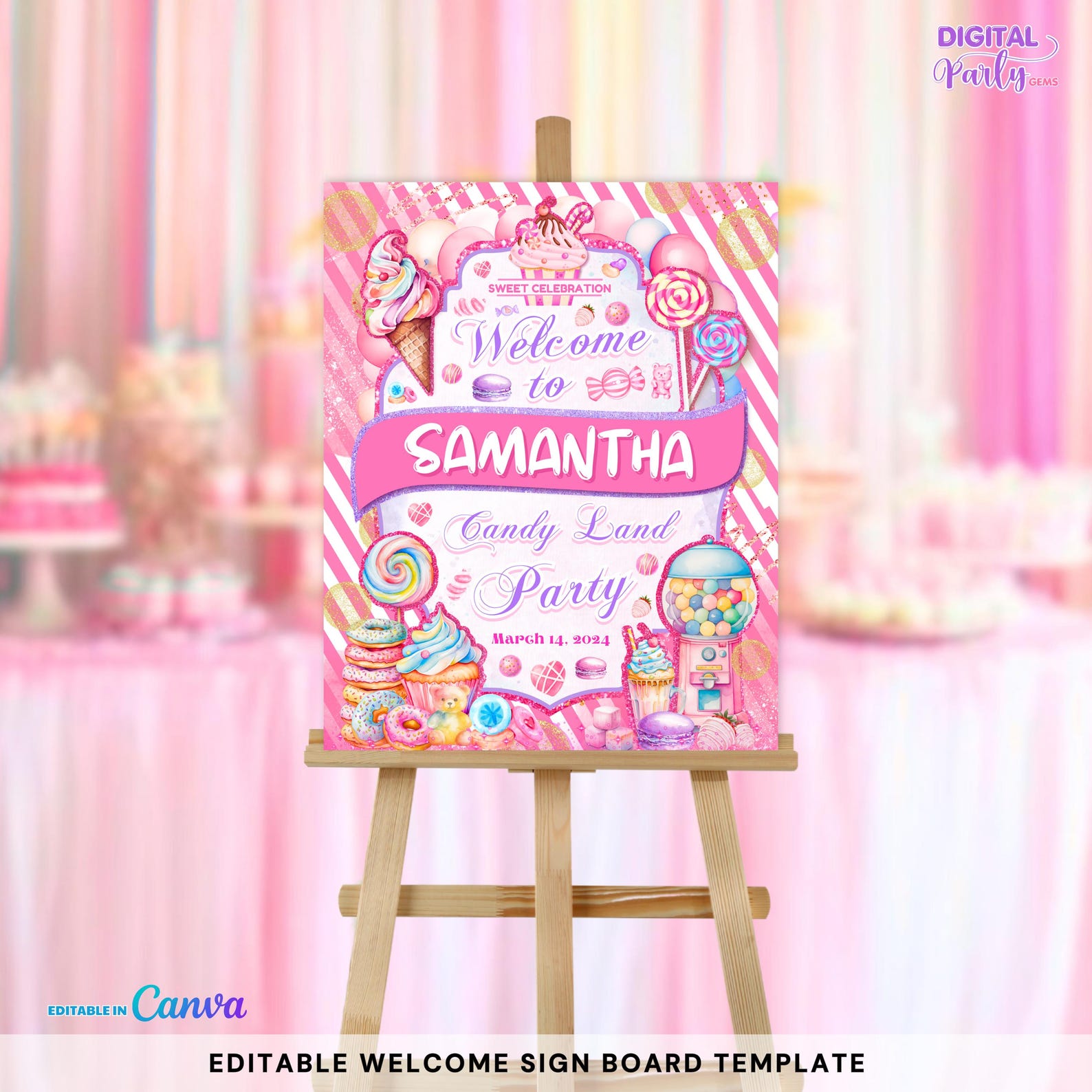 Sweets Candy Welcome Sign Board Birthday Sweets Candies Shop Theme ...