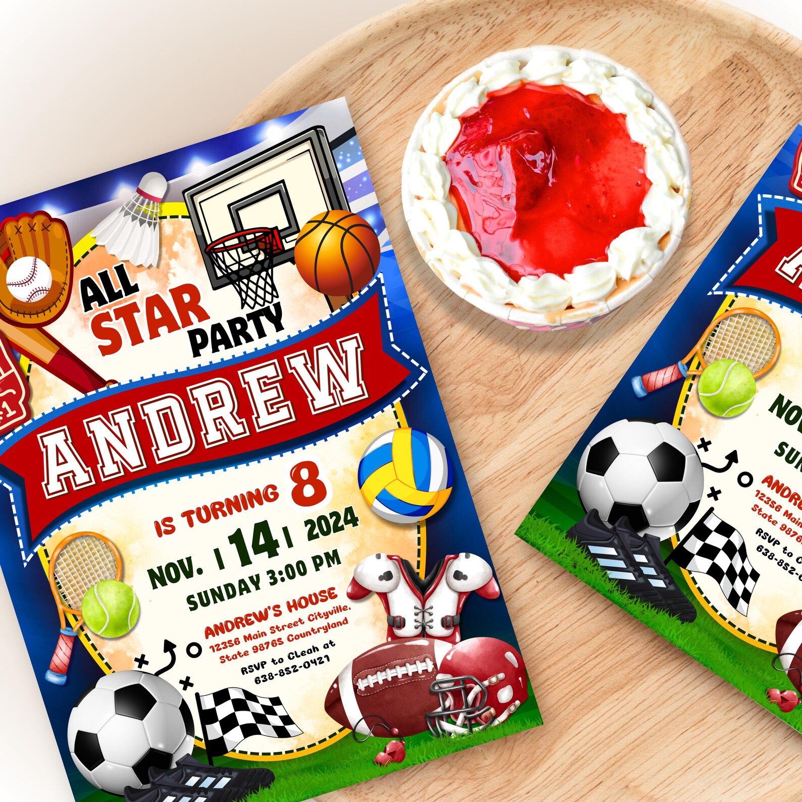 Sports Birthday Invitation All Star Sports Theme Party Invite Editable ...