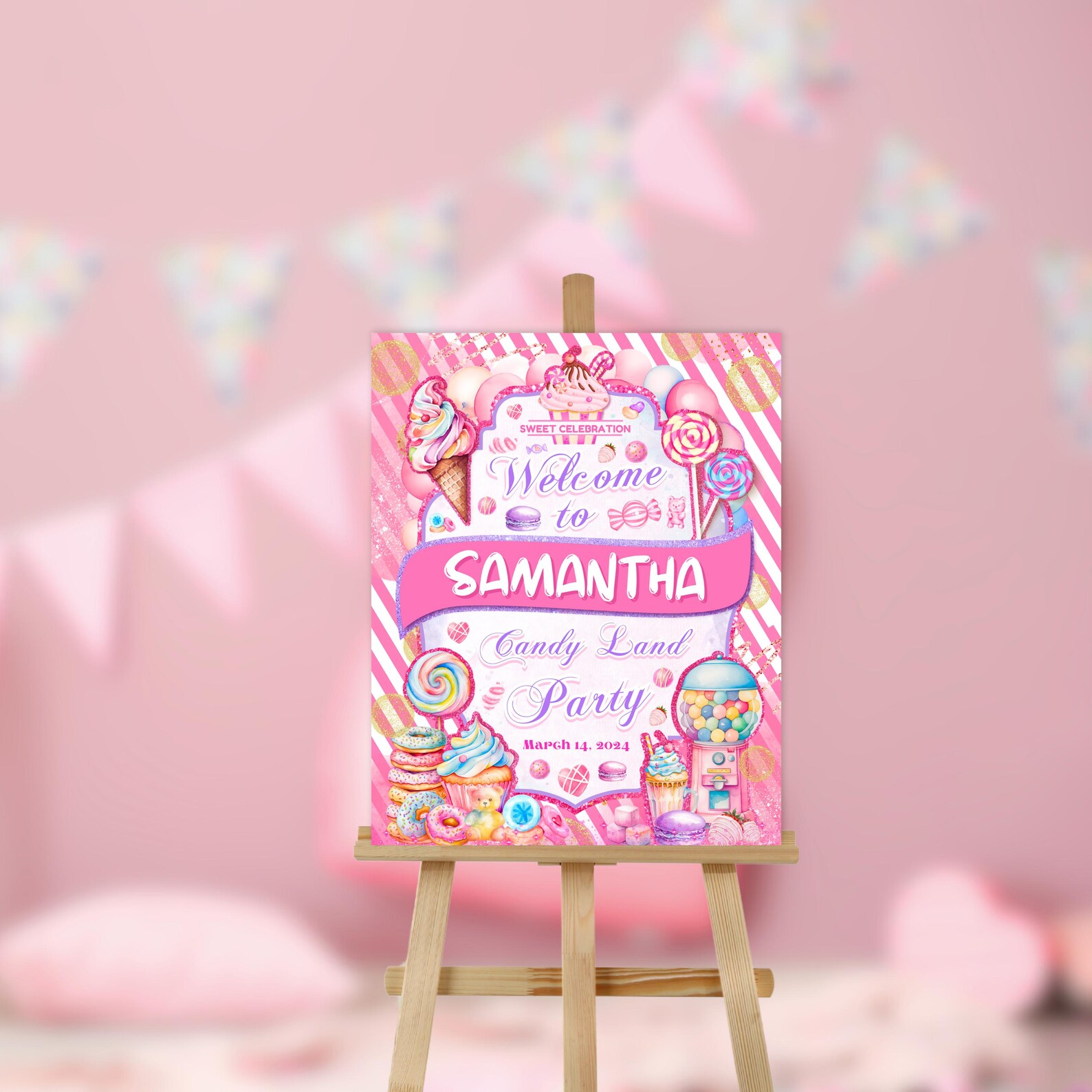 Candy Land Welcome Signage Sweet Candies Shop Welcome Poster Party ...
