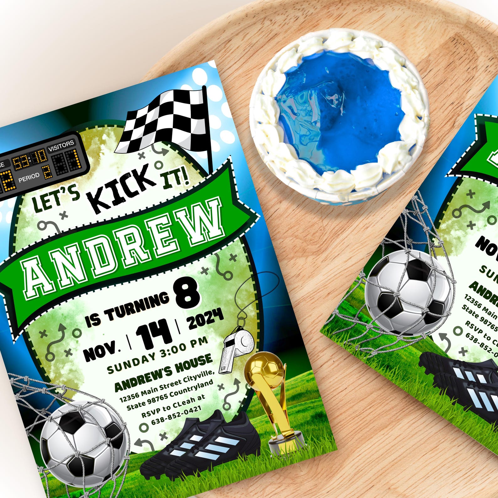Soccer Birthday Invitation Soccer Theme Party Invite Editable Template ...