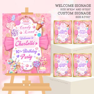 Candy Land Welcome Signage With Custom Sign Candy Shop Theme Editable ...