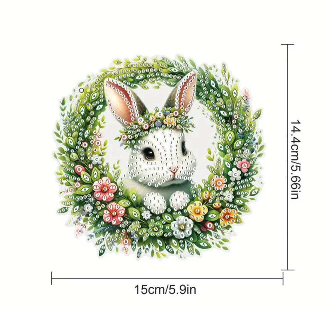 Easter Bunny Window Decor Completed 5 D Diamond Painting. Hello Spring ...