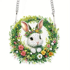 Easter Bunny Window Decor Completed 5 D Diamond Painting. Hello Spring ...