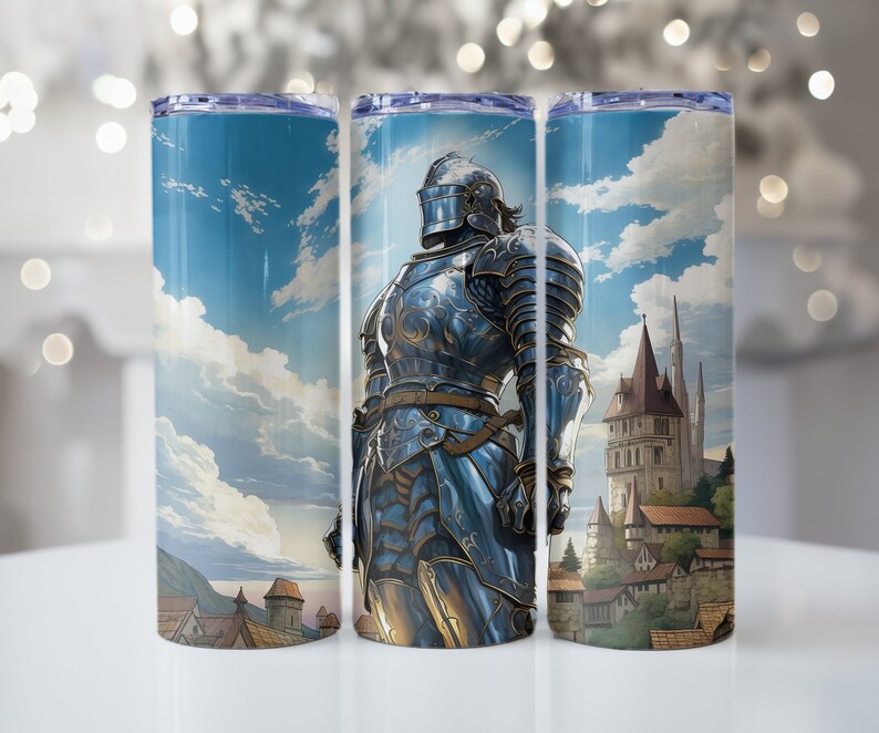 20 Oz Skinny Tumbler PNG Design, Medieval Knight, DIGITAL ONLY, 3 ...