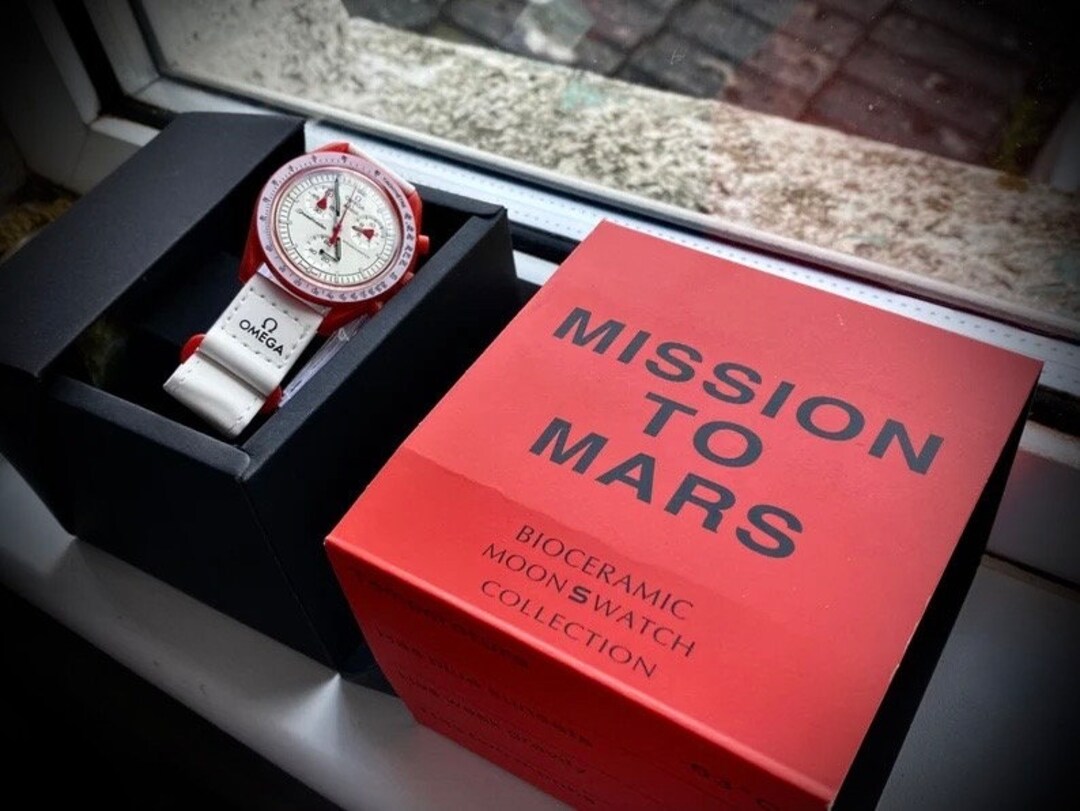 Omega Swatch Bioceramic Mission to the MARS Dial Watch With - Etsy