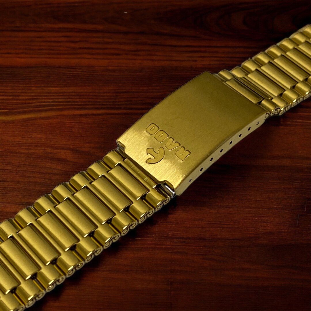Rado 19mm Yellow Gold Plated Solid Strap / Band / Bracelet - Etsy