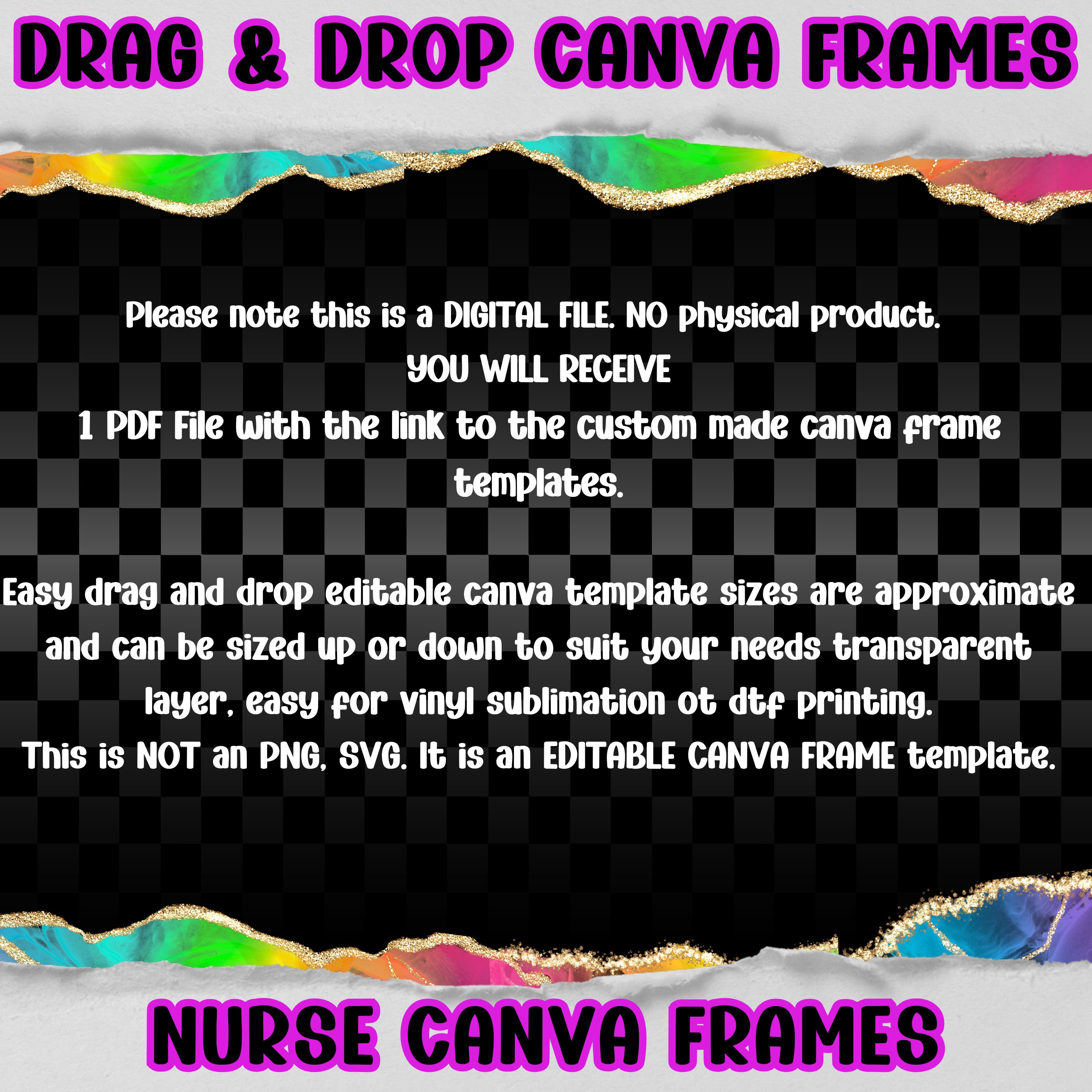 Easy Drag & Drop Canva Frame, Customize Shirts for Nurses, DIY Designs ...
