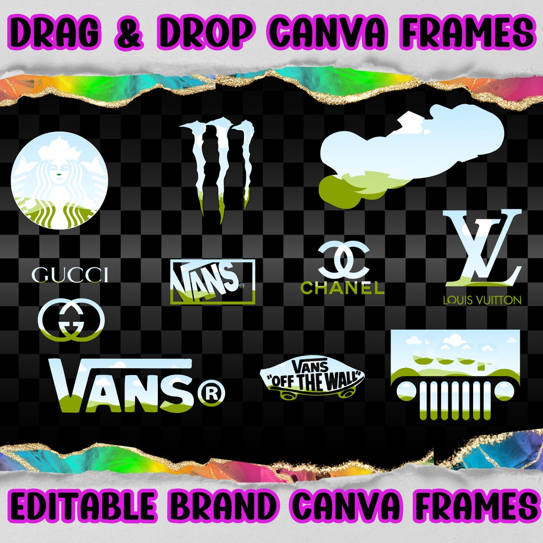 Easy Drag & Drop Canva Frame, Brand Name Logo Frame Templete ...